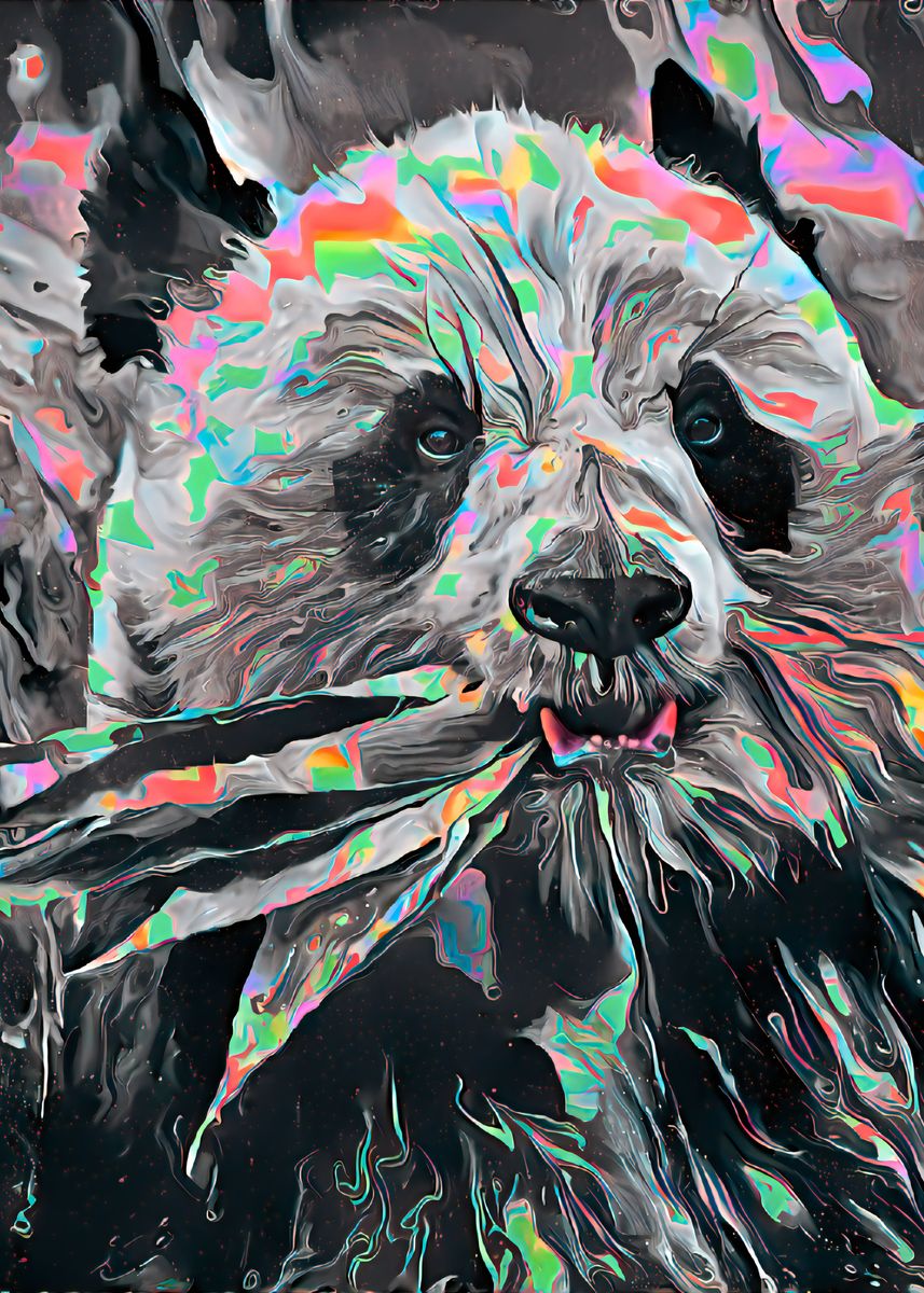 'Glitch Liquid Panda' Poster, picture, metal print, paint by Snecc ...