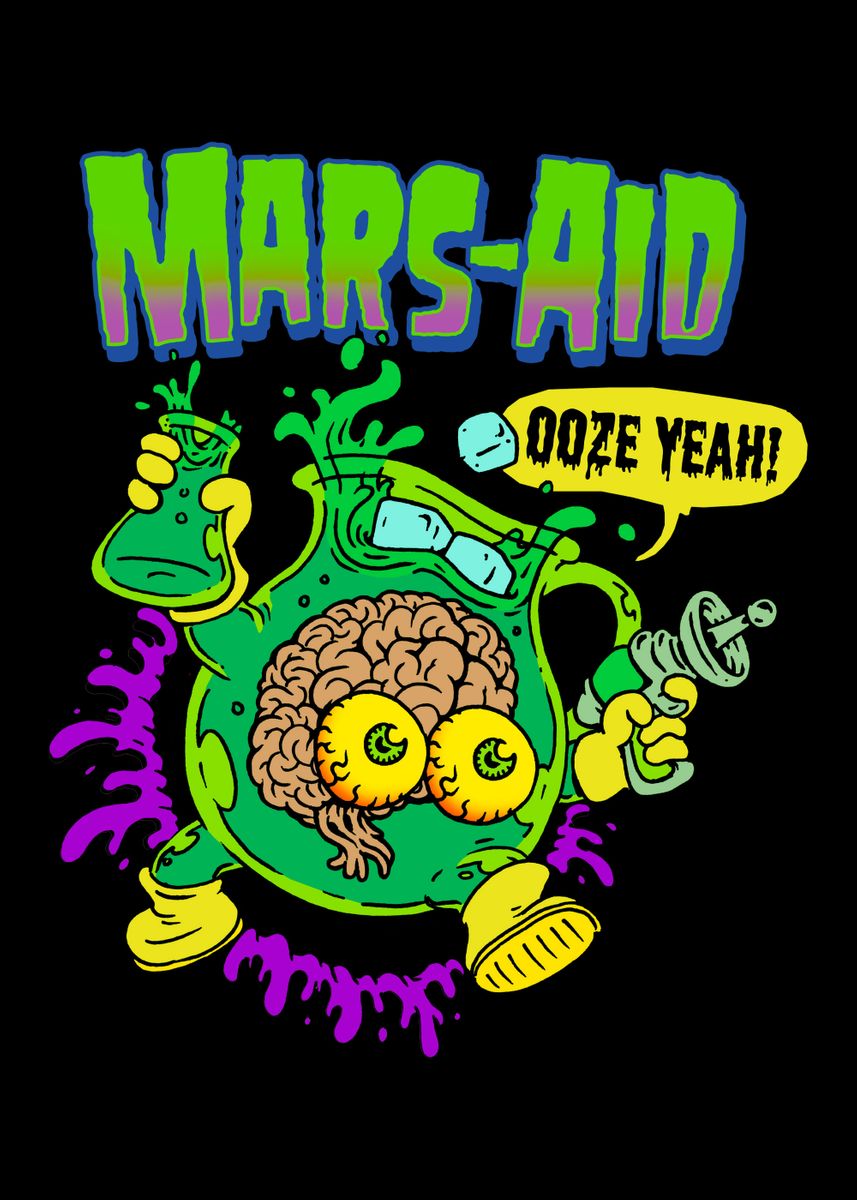 'Mars Aid' Poster, picture, metal print, paint by Monsters and Martians ...