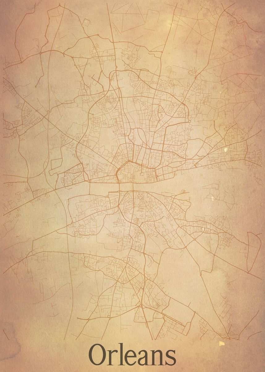 'Orleans France City Map' Poster by Tim Hinz | Displate