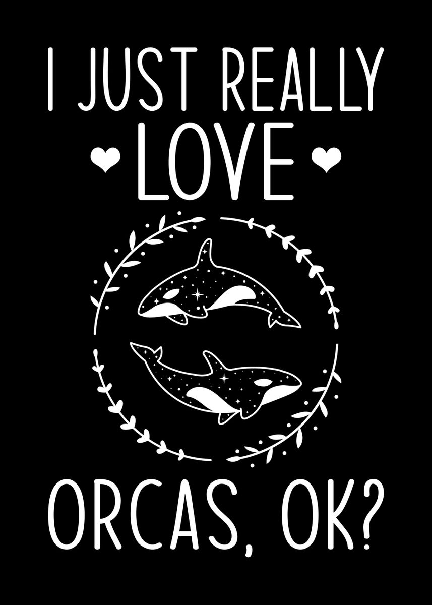 'Orca Love' Poster, picture, metal print, paint by schmugo | Displate