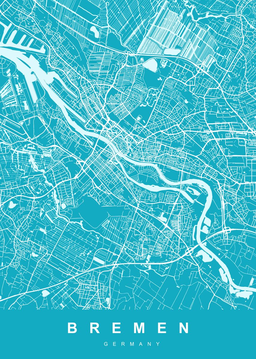 'BREMEN City Map Germany' Poster by UrbanMaps | Displate