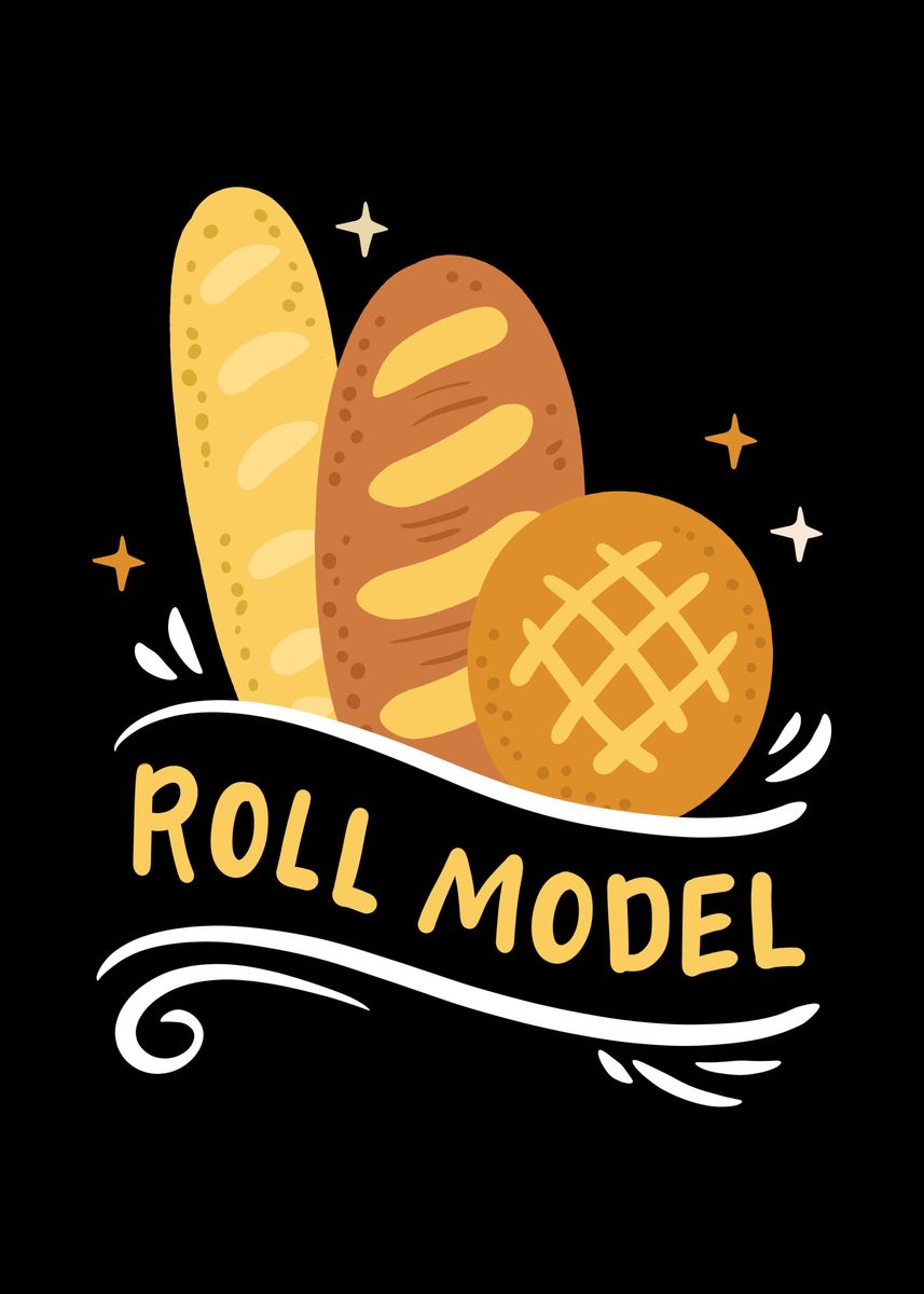 'Bread Roll Baking Baker' Poster by Mealla | Displate