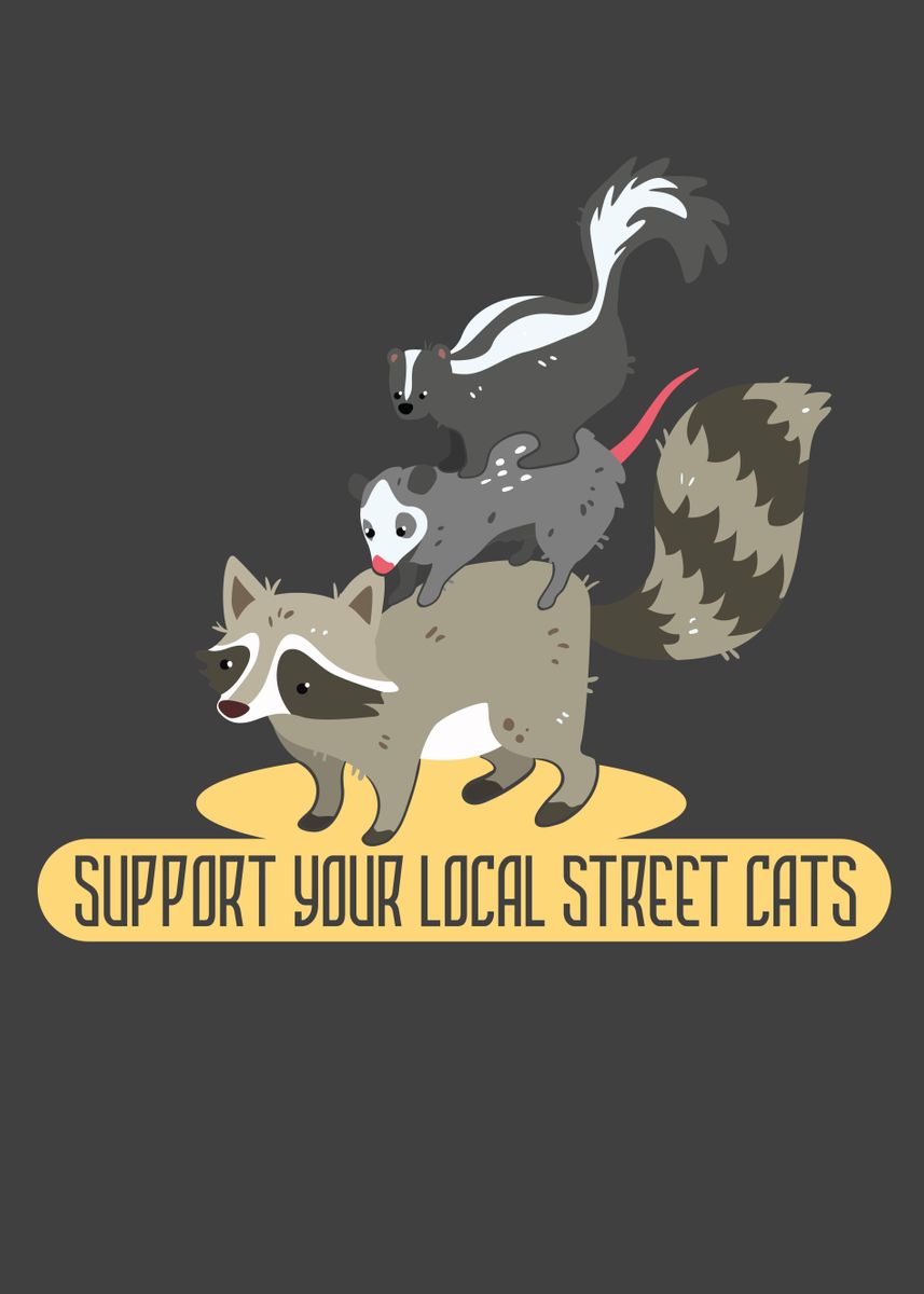 'Support Local Street Cats' Poster, picture, metal print, paint by ...