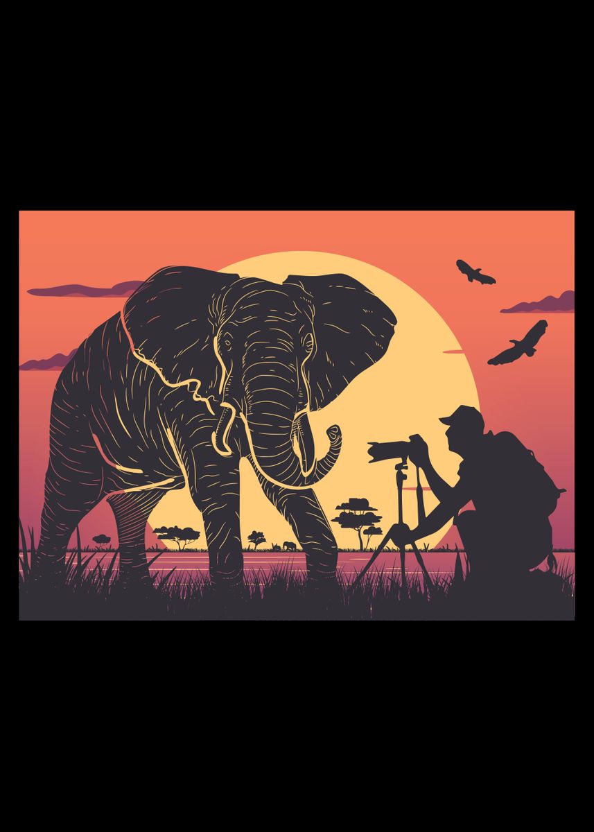 'ELEPHANT PHOTOGRAPHY' Poster, picture, metal print, paint by ...