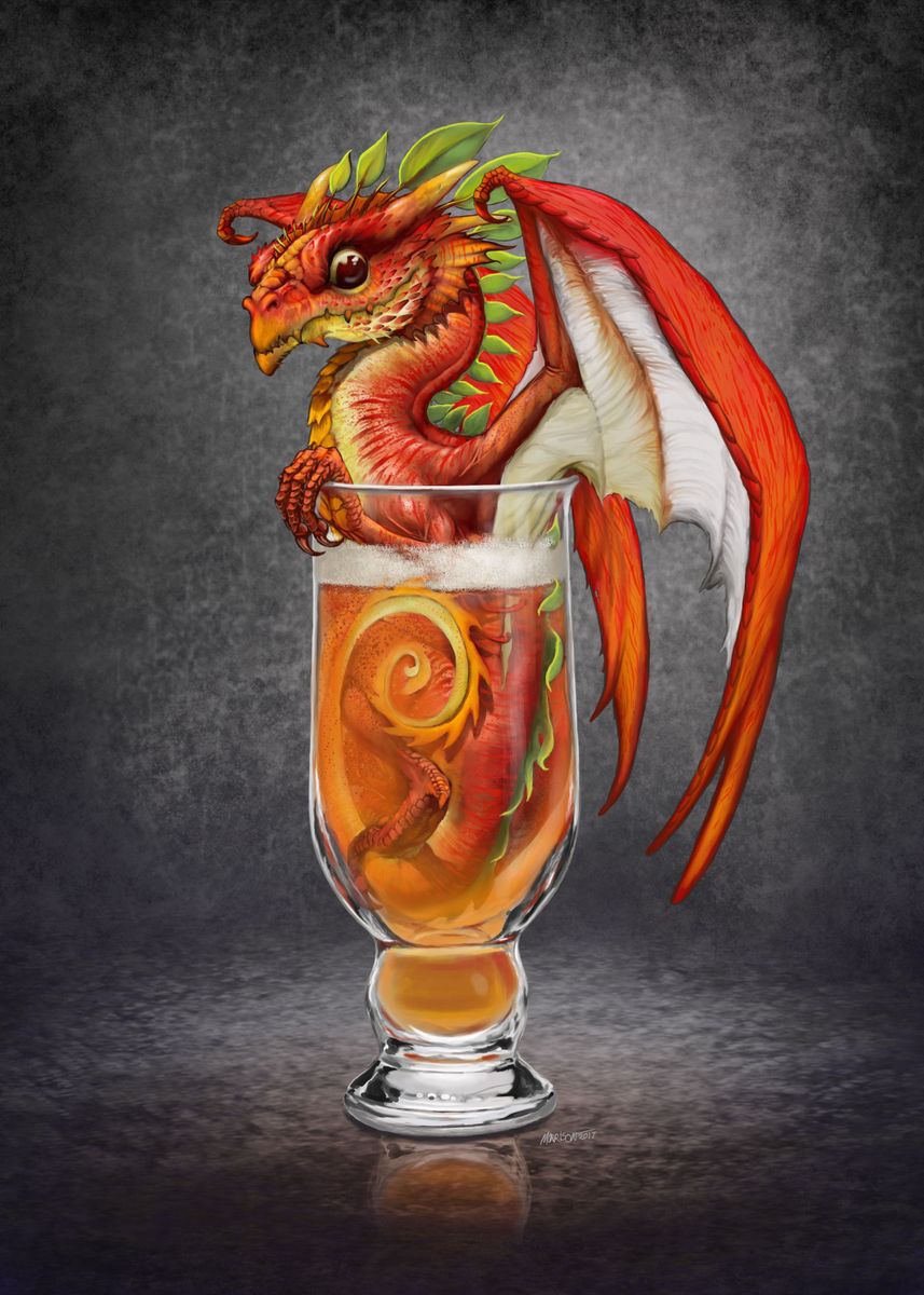 'Cider Dragon' Poster, picture, metal print, paint by Stanley Morrison ...
