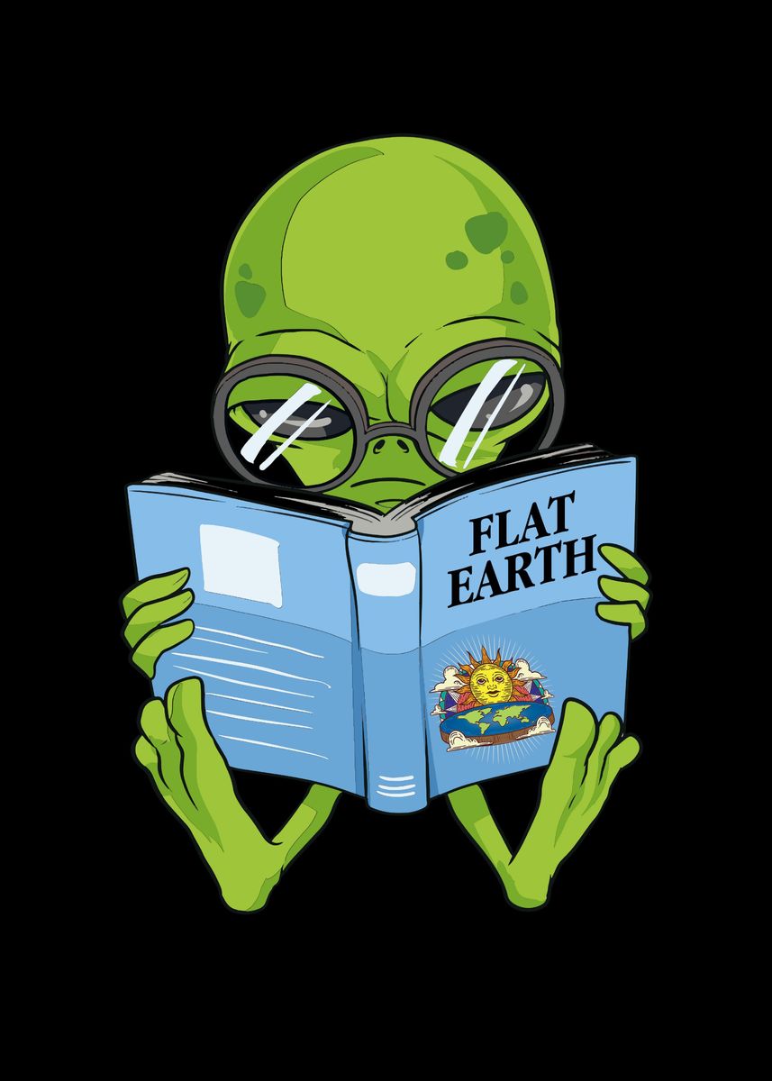 'Flat Earth Funny' Poster, picture, metal print, paint by ...