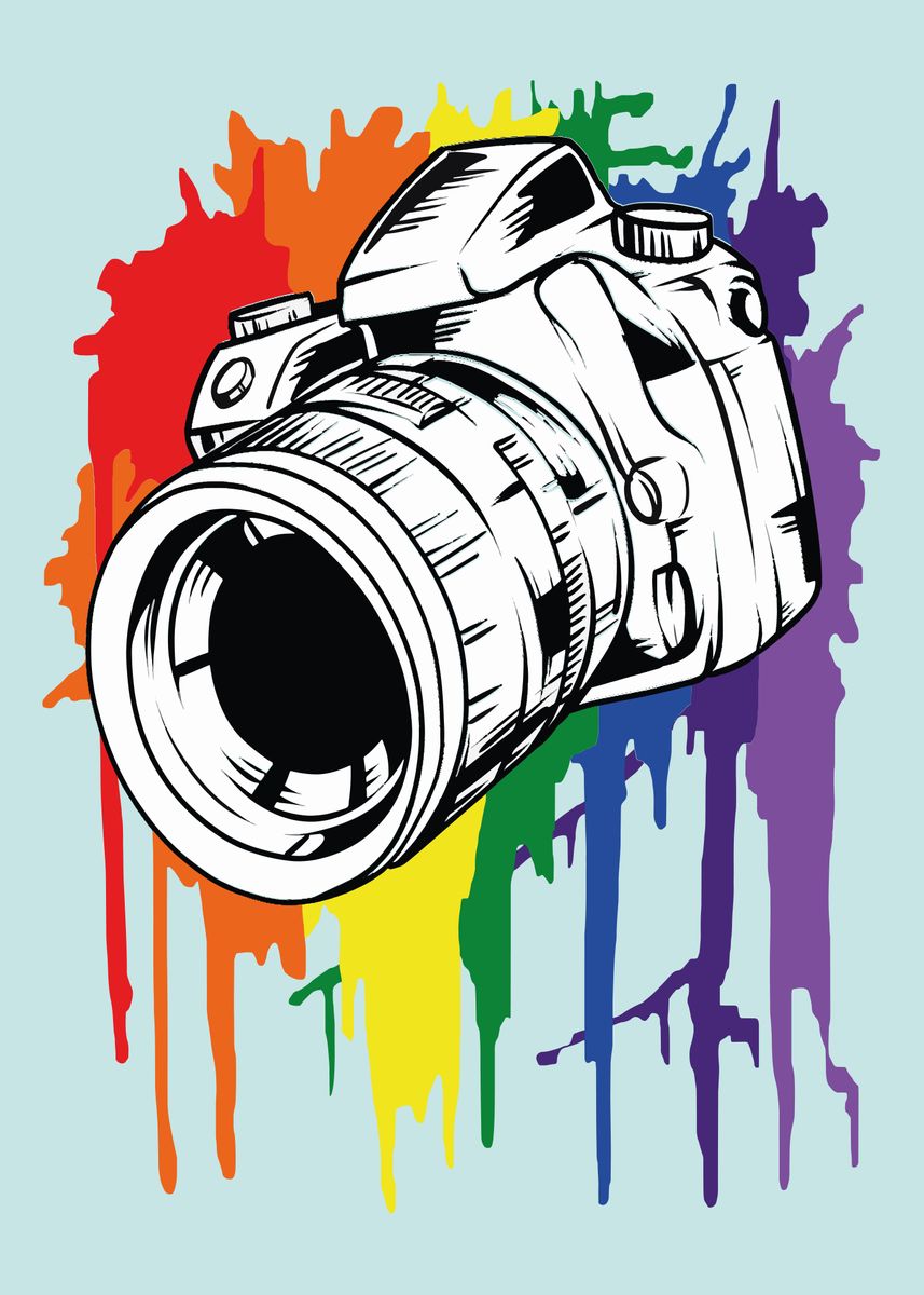 'Rainbow Camera' Poster, picture, metal print, paint by Bombdesign ...