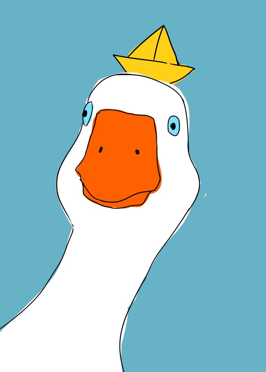 'funny goose face' Poster, picture, metal print, paint by eunoia | Displate