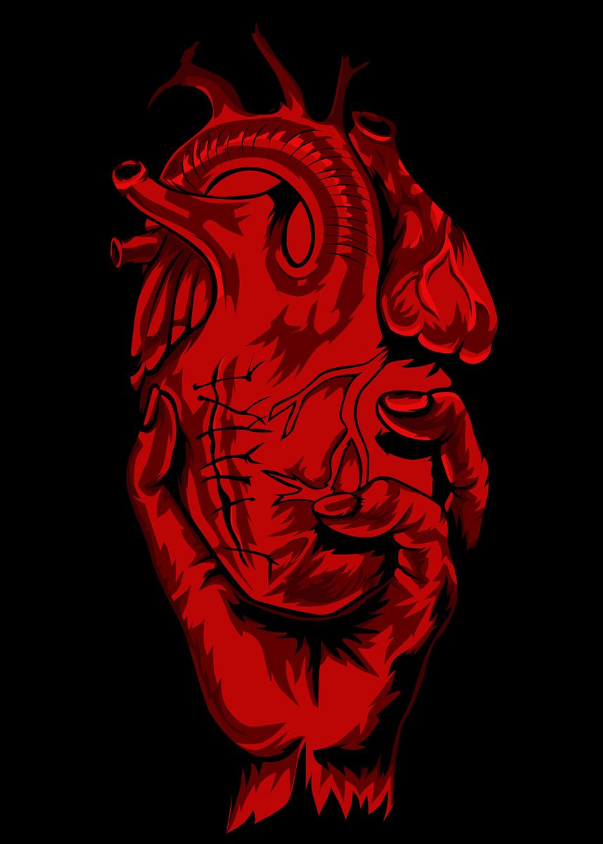 'My Heart' Poster, picture, metal print, paint by black acturus | Displate