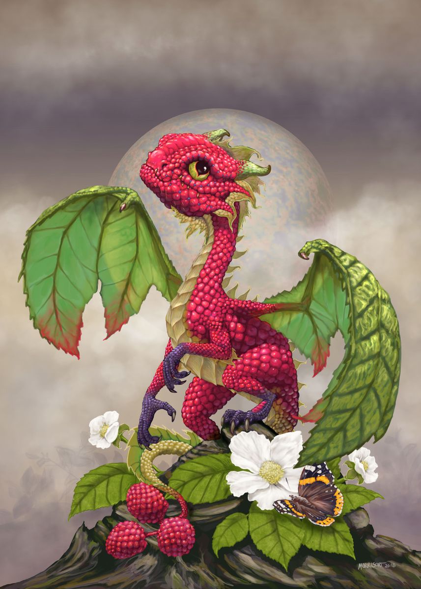 'Raspberry Dragon' Poster, picture, metal print, paint by Stanley ...