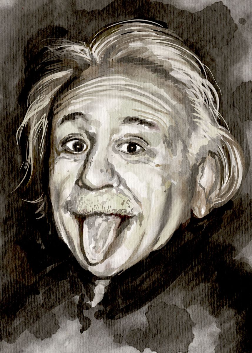 'Einstein Watercolor' Poster, picture, metal print, paint by Vallone ...
