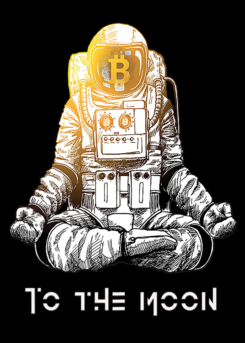 'Cryptonaut To the Moon' Poster, picture, metal print, paint by Tim Hinz | Displate