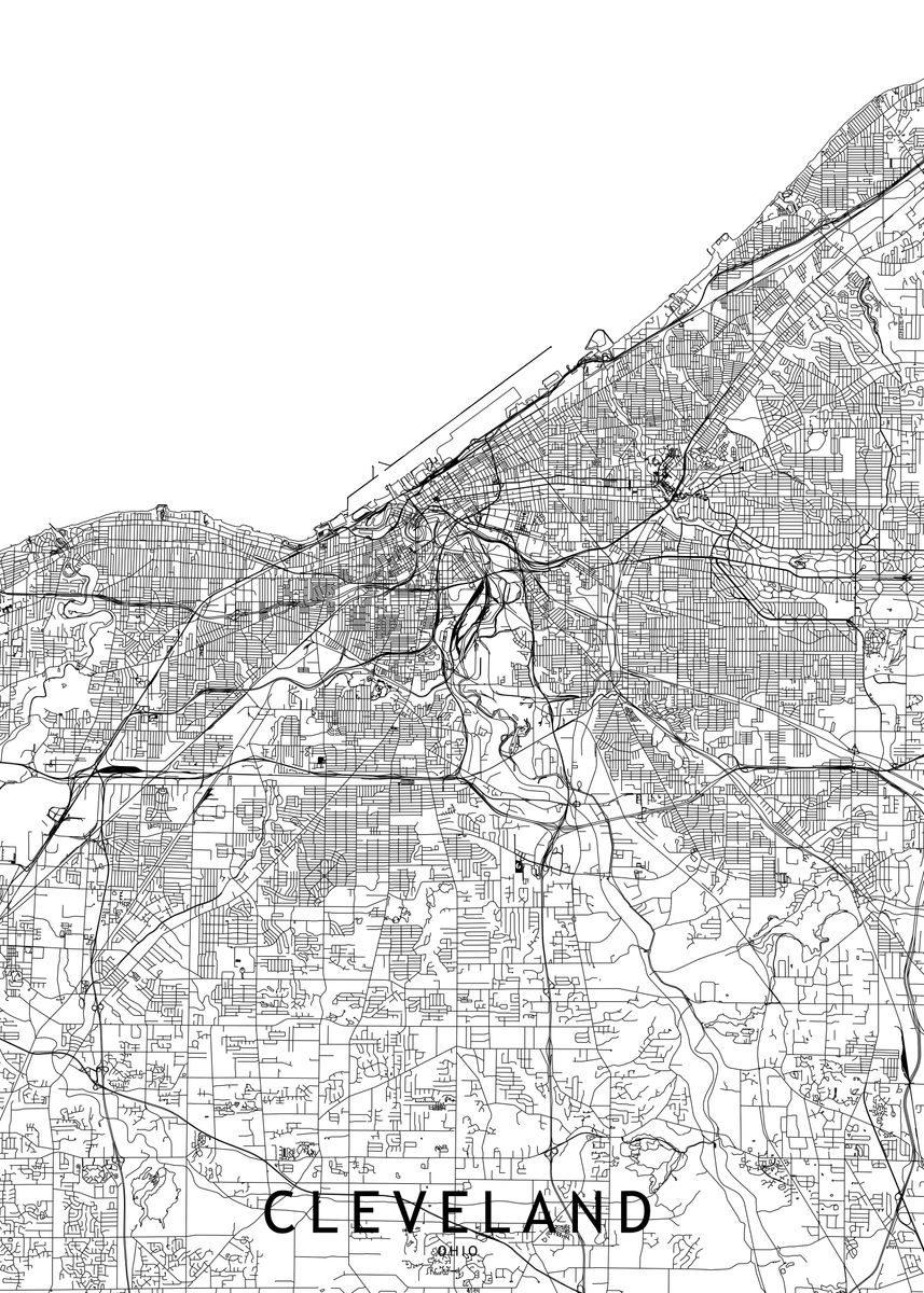 'Cleveland Map' Poster by Multiplicity Maps | Displate