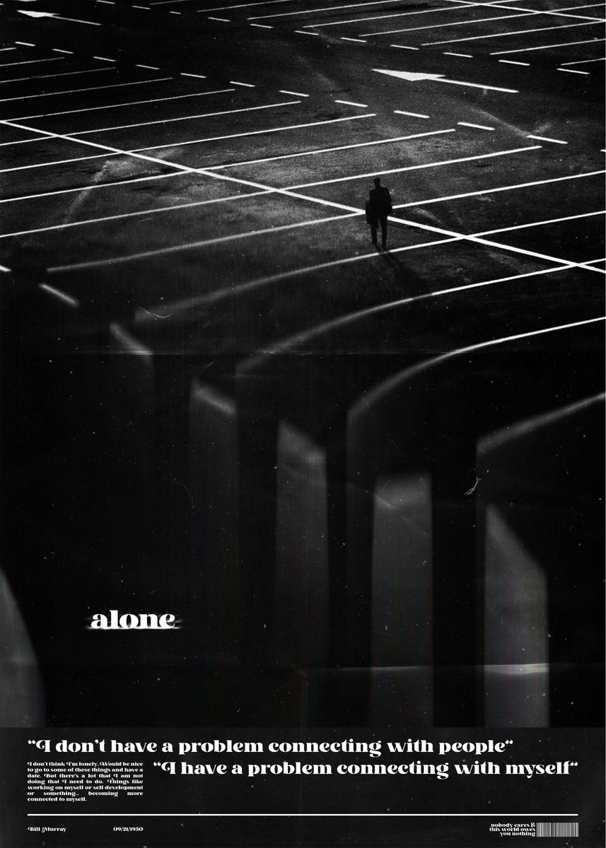 'alone' Poster, picture, metal print, paint by Aphantasiv | Displate