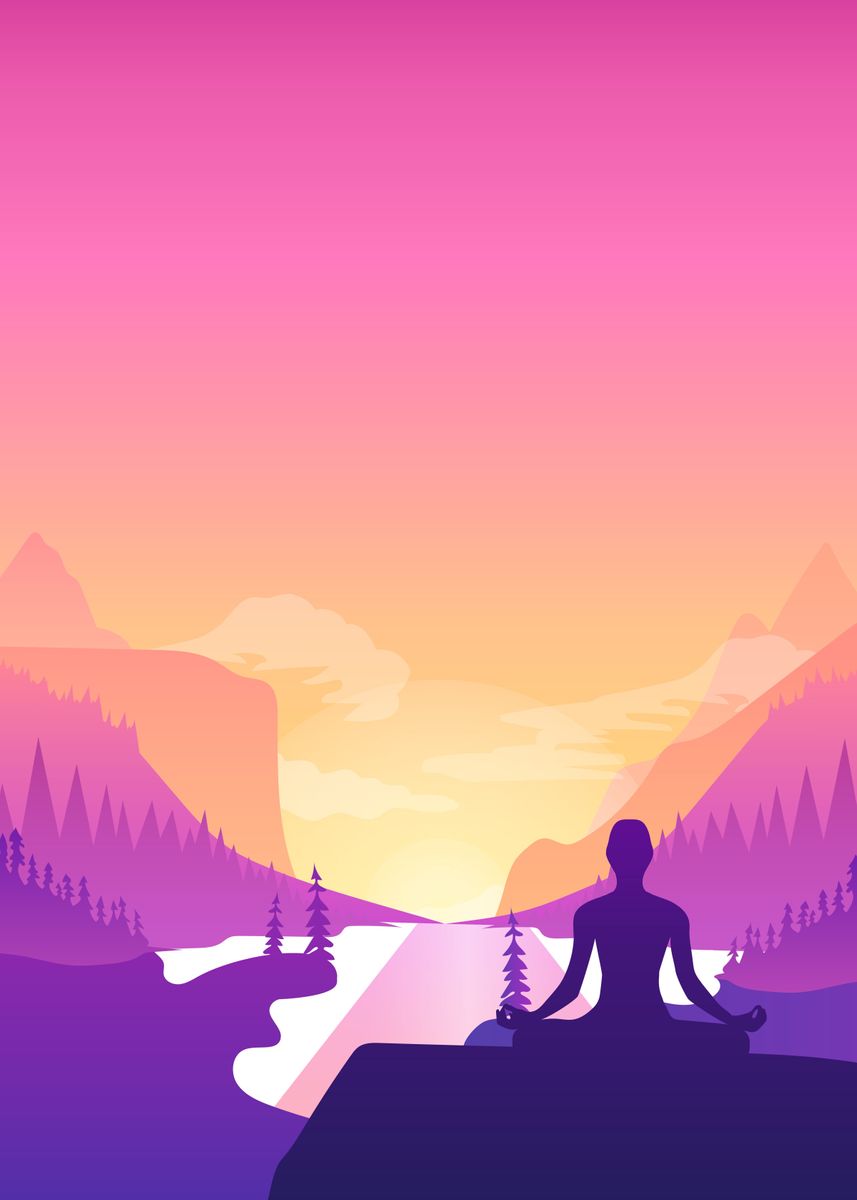 'Yoga Meditation Wall Art' Poster, picture, metal print, paint by Human ...