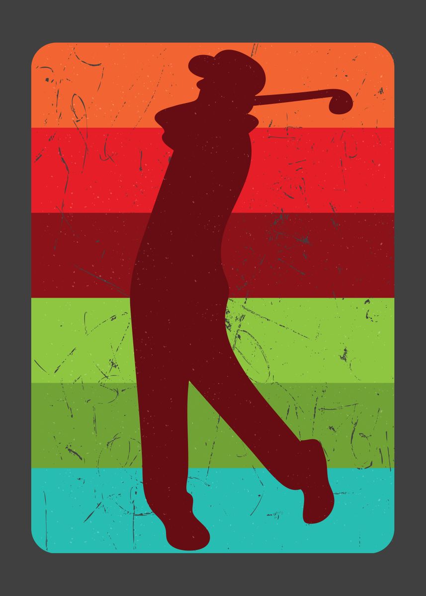 'GOLF VINTAGE Golfing' Poster, picture, metal print, paint by ...