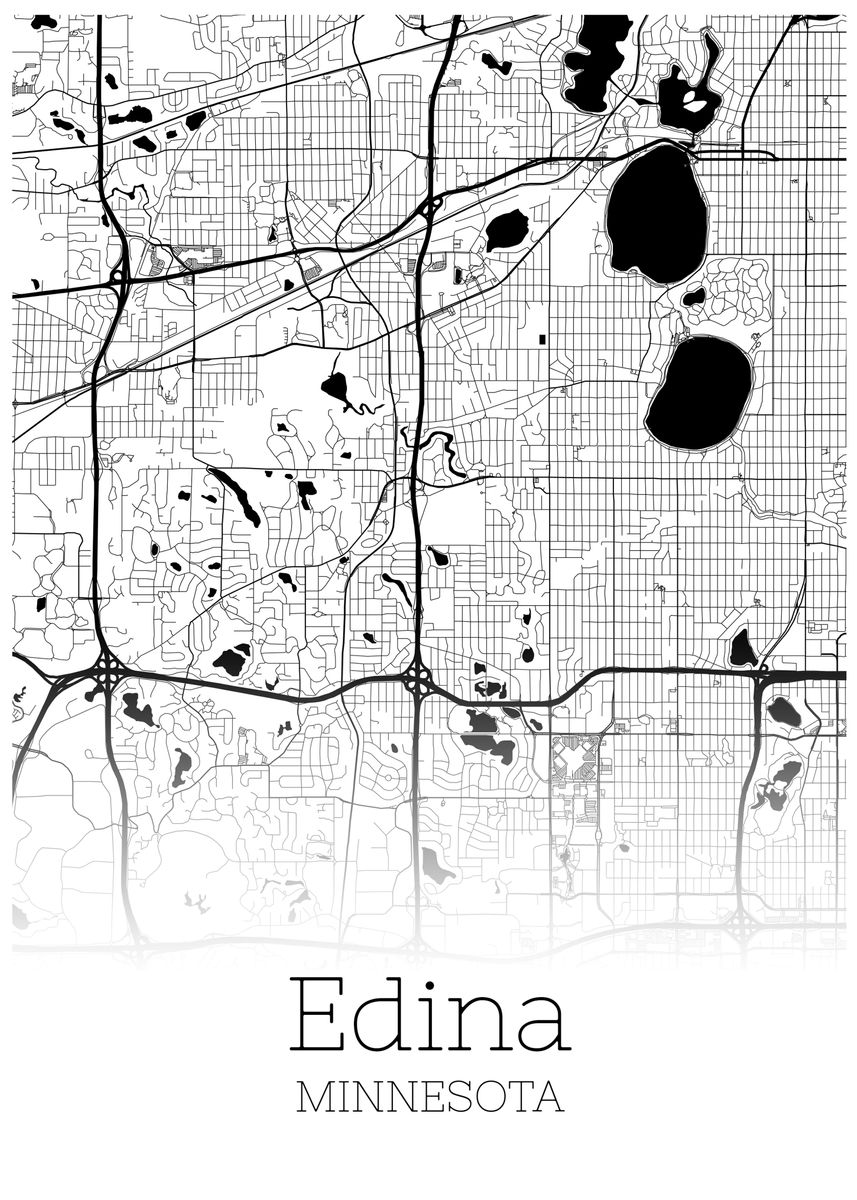 'Edina Minesota city map' Poster by RelDesign | Displate