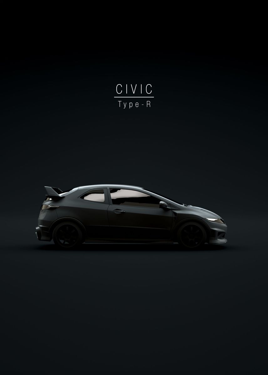 '2010 Civic Type R' Poster, picture, metal print, paint by 21 MXM ...
