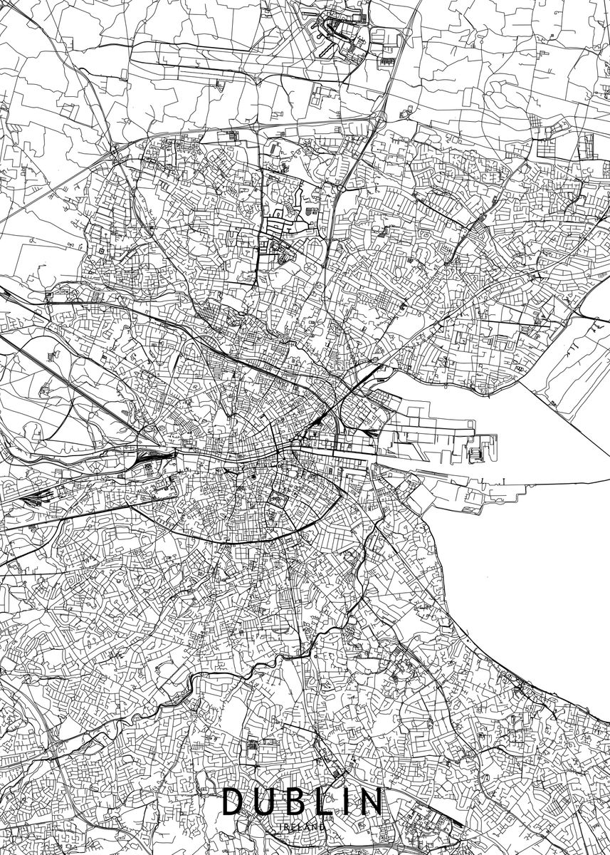 'Dublin Map' Poster, picture, metal print, paint by Multiplicity Maps ...