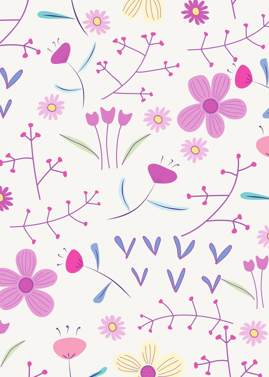 'Minimalist Cute Floral' Poster, picture, metal print, paint by Oizy ...