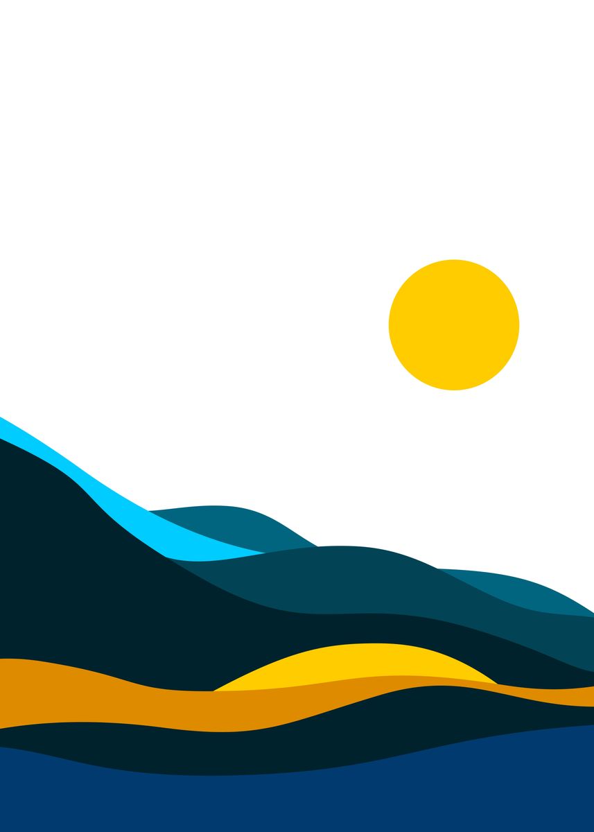 'Abstract Wave Ocean Sun' Poster by photostir | Displate