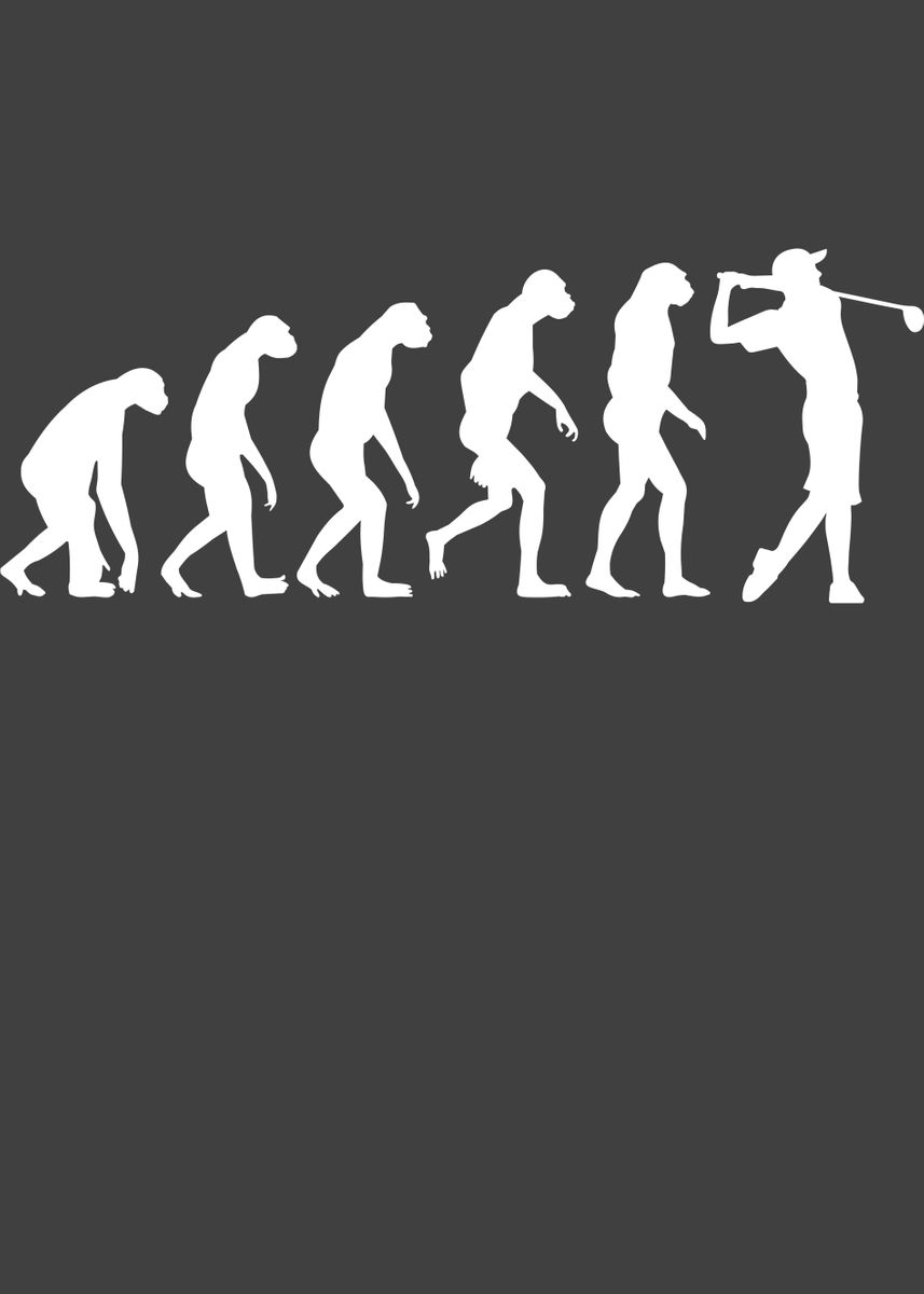 'GOLF EVOLUTION Golfing' Poster, picture, metal print, paint by ...