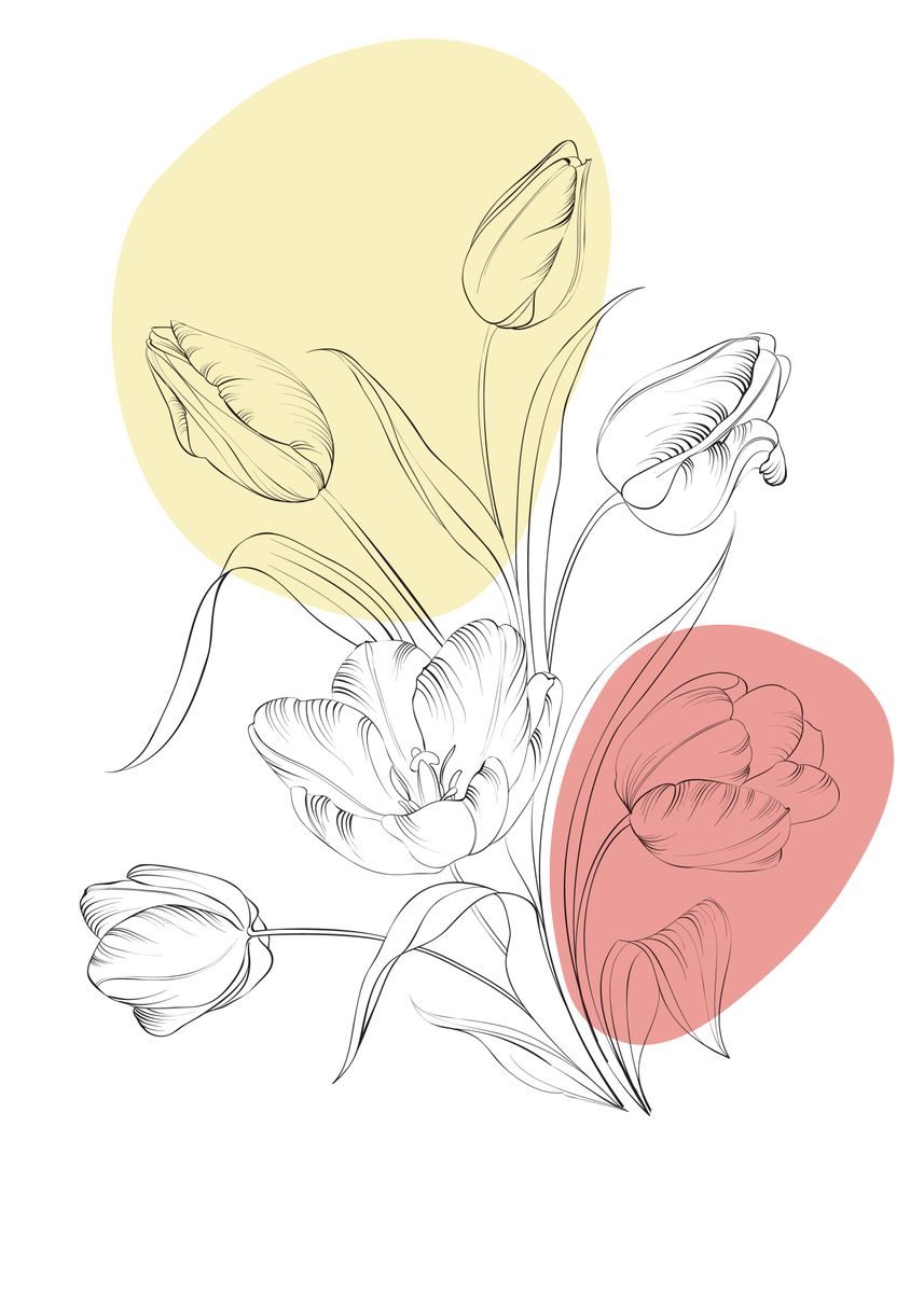 'Abstract Flower Tulip' Poster by dkDesign | Displate
