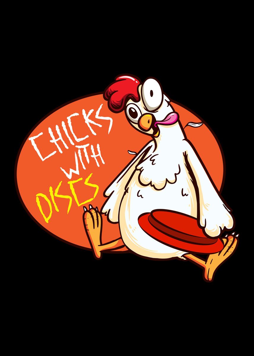 'Disc Golf Chicks With' Poster, picture, metal print, paint by ...