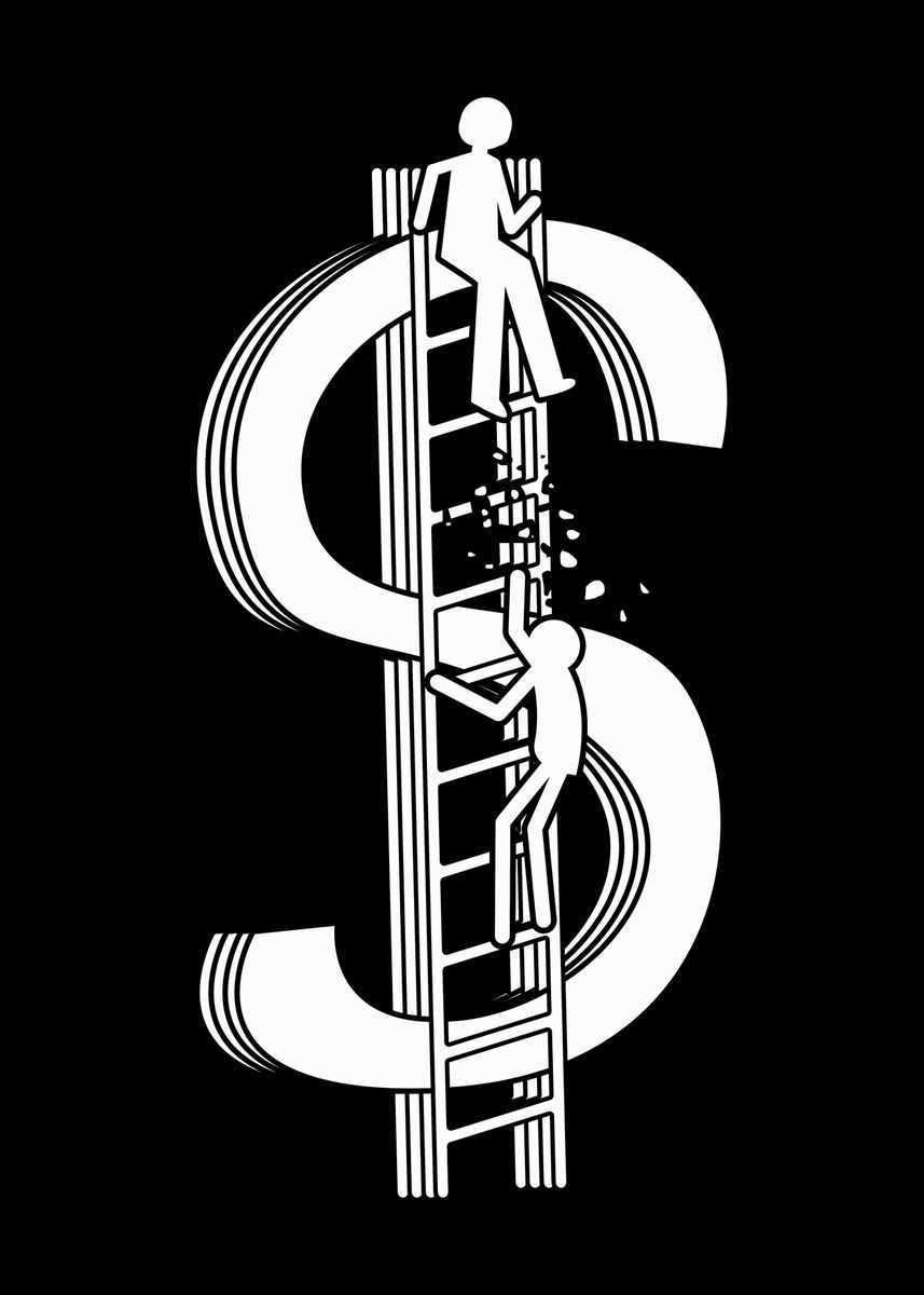 'Capitalism Ladder' Poster, picture, metal print, paint by FunnyGifts ...