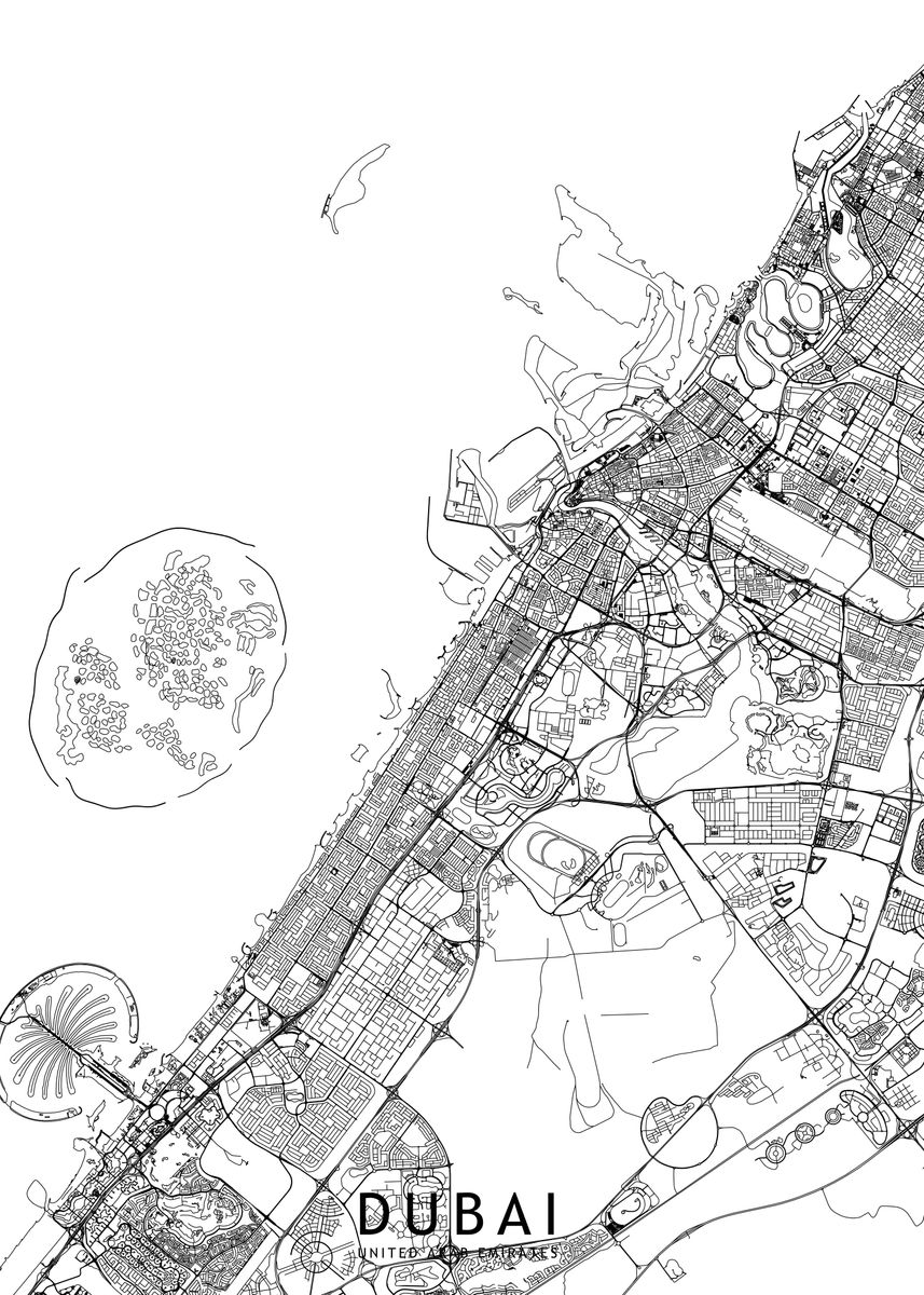 'Dubai Map' Poster, picture, metal print, paint by Multiplicity Maps ...