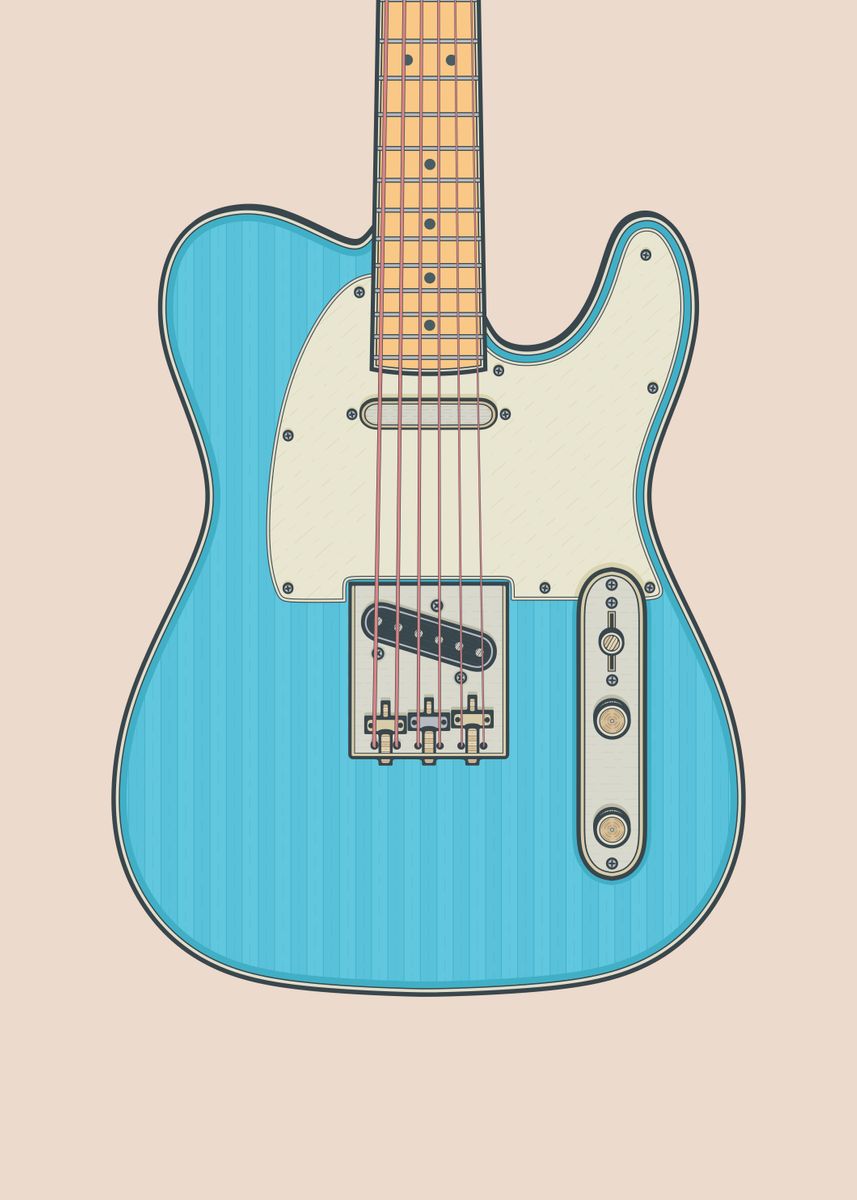 'Miami Blue Telly' Poster by Milhad Art | Displate