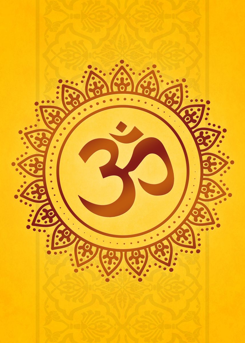 'Hindu Ohm Symbol Yellow' Poster by 84PixelDesign | Displate