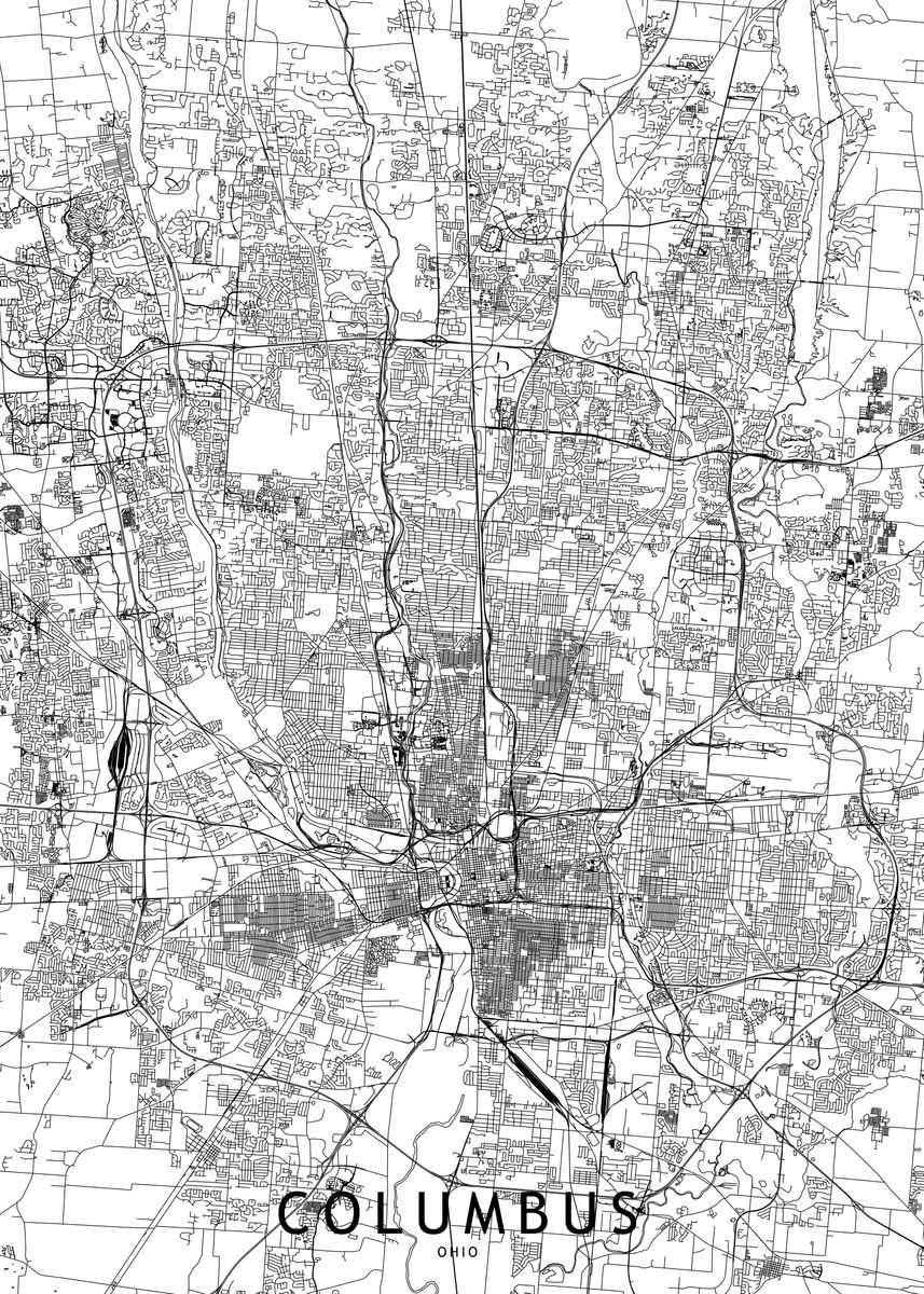 'Columbus Map' Poster by Multiplicity Maps | Displate