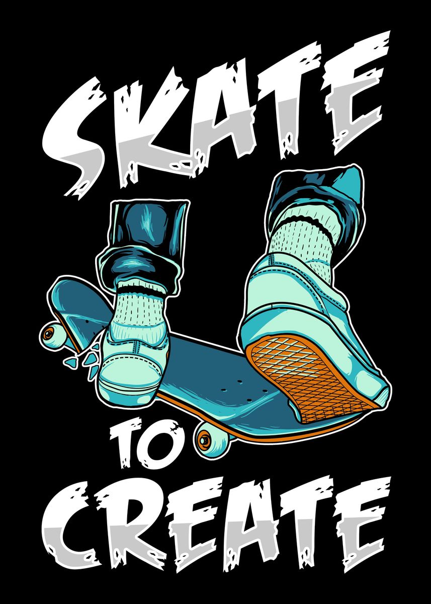 'Skateboard Skateboarder' Poster by BobbyBubble | Displate
