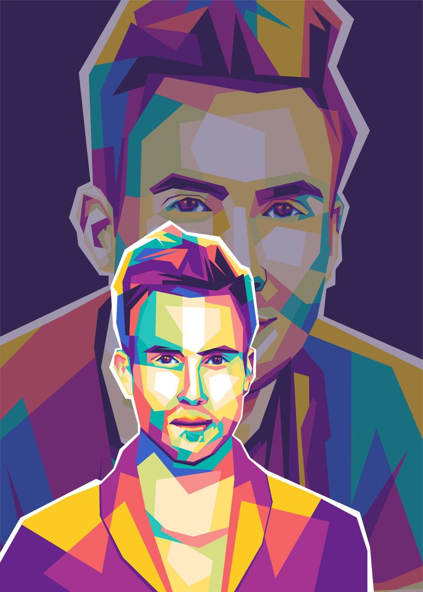 'adam levine 5' Poster, picture, metal print, paint by Saidi Say | Displate