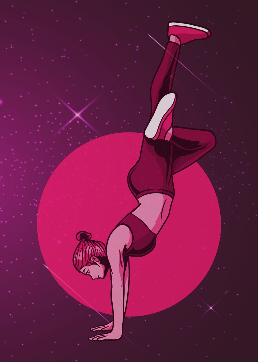 'Hand stand done by female' Poster by Brummkatze | Displate