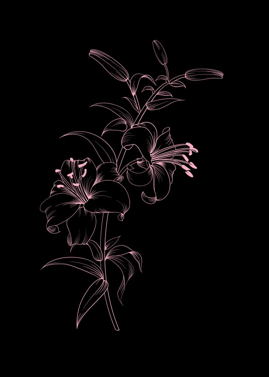 'Lily Flower' Poster by dkDesign | Displate