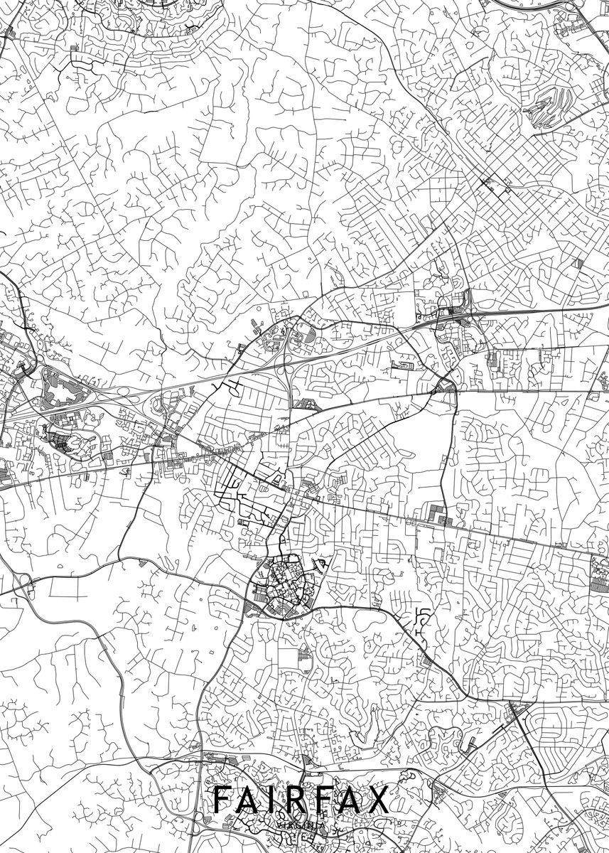 'Fairfax Map' Poster, picture, metal print, paint by Multiplicity Maps ...