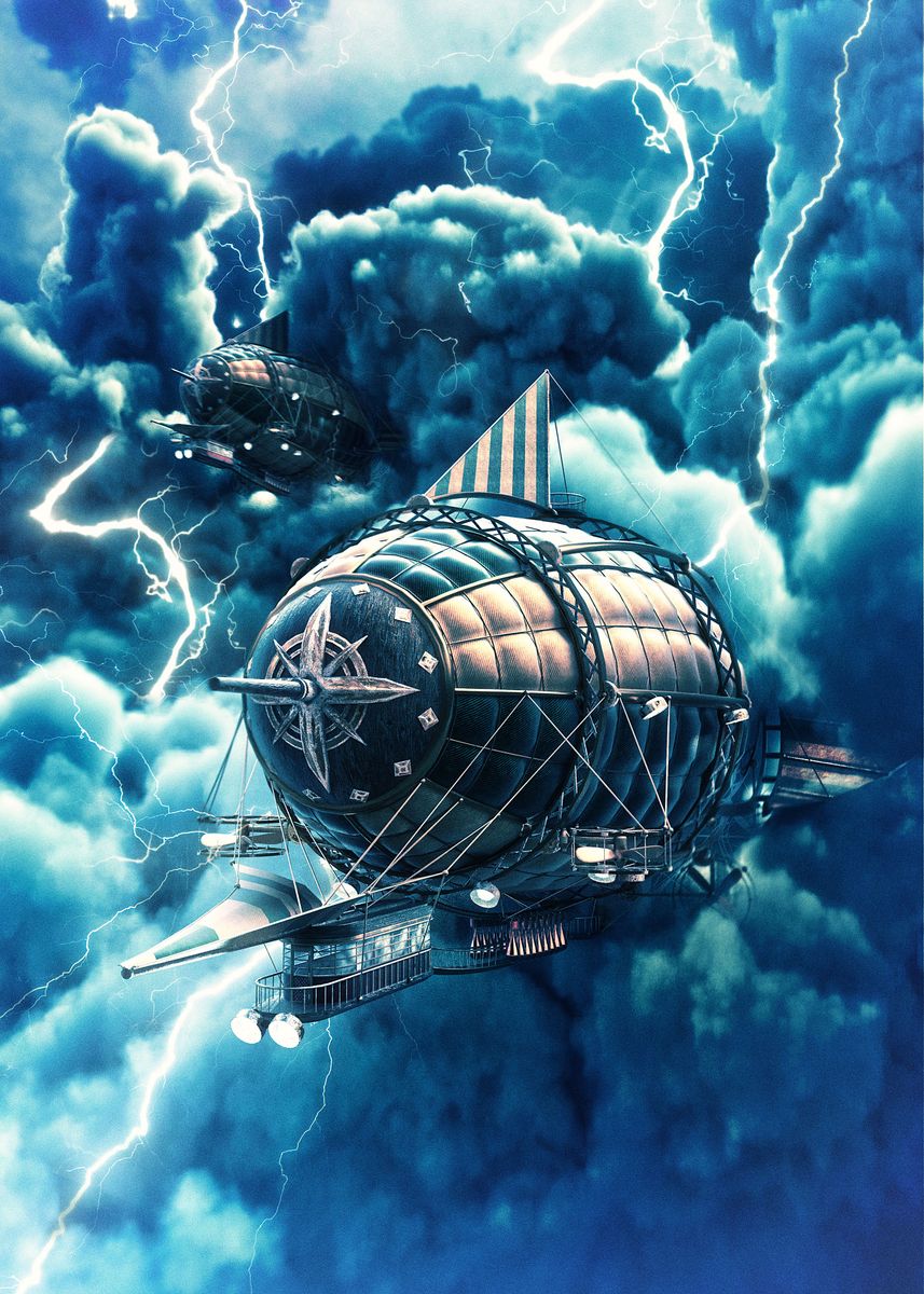 'zeppelin' Poster, picture, metal print, paint by Lemartho | Displate