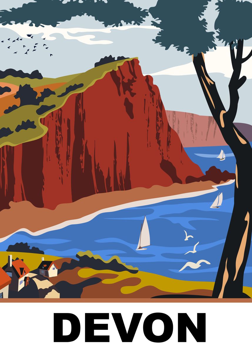 'Devon' Poster, picture, metal print, paint by Long Shot | Displate