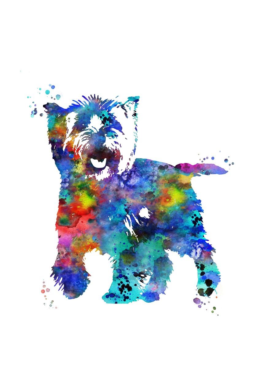 'Cairn Terrier ' Poster, picture, metal print, paint by RosaliasArt | Displate
