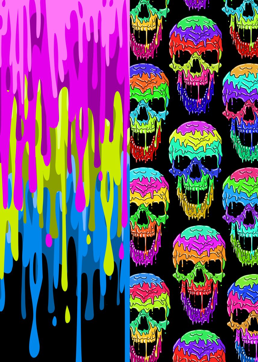 'Liquid Skulls' Poster, picture, metal print, paint by Alberto Perez ...
