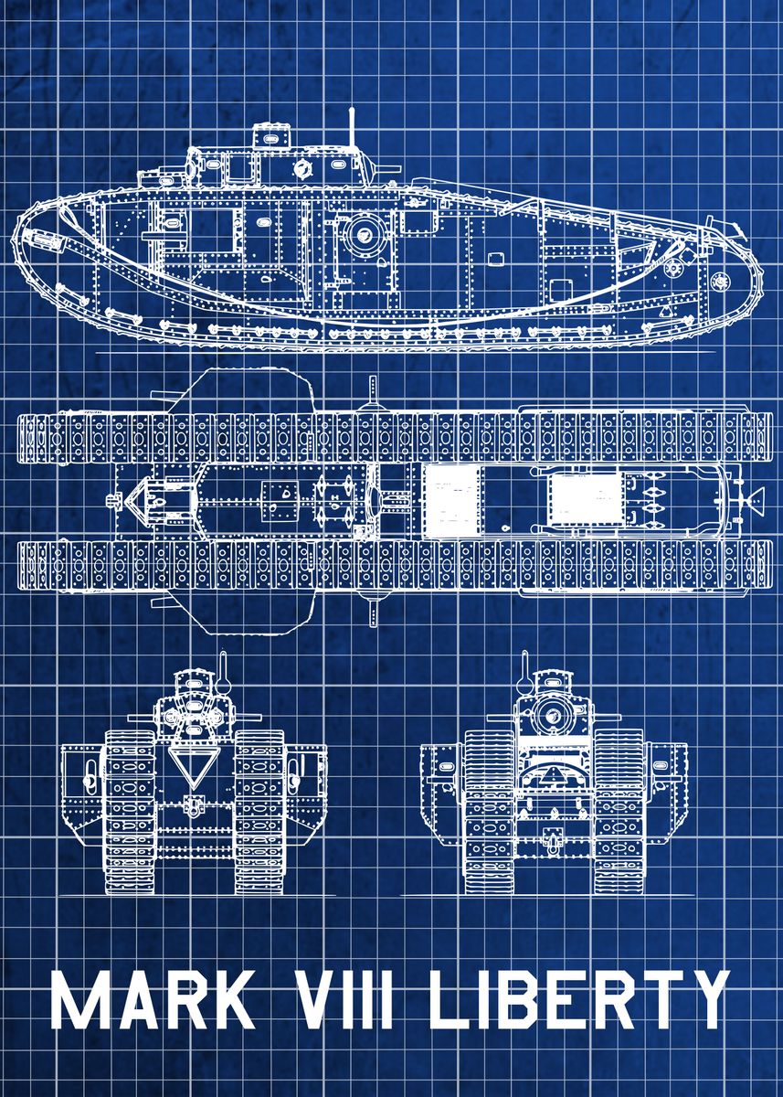 'Blueprint of Mark VIII ' Poster, picture, metal print, paint by Geoji ...