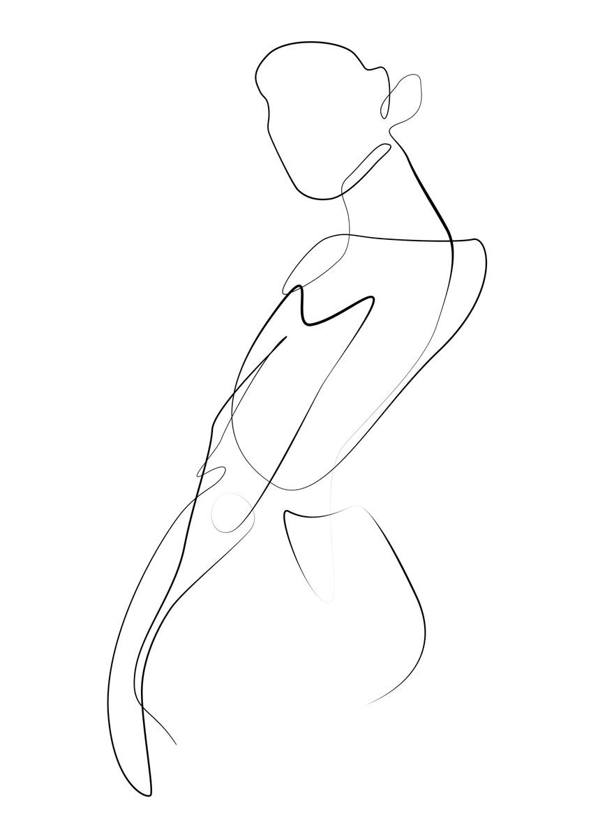 'One Line Art Body Woman' Poster, picture, metal print, paint by Hendri ...