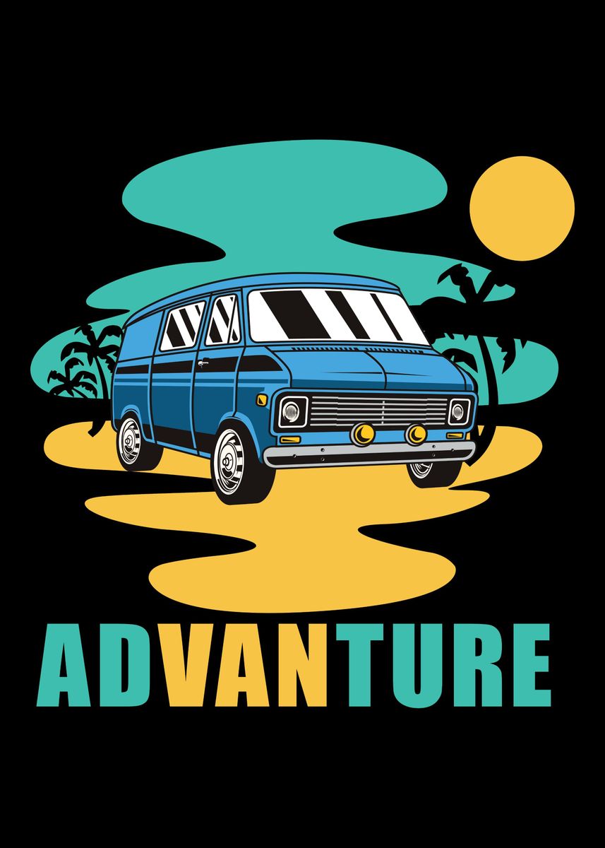 'Vanlife Camper Van' Poster, picture, metal print, paint by BobbyBubble ...