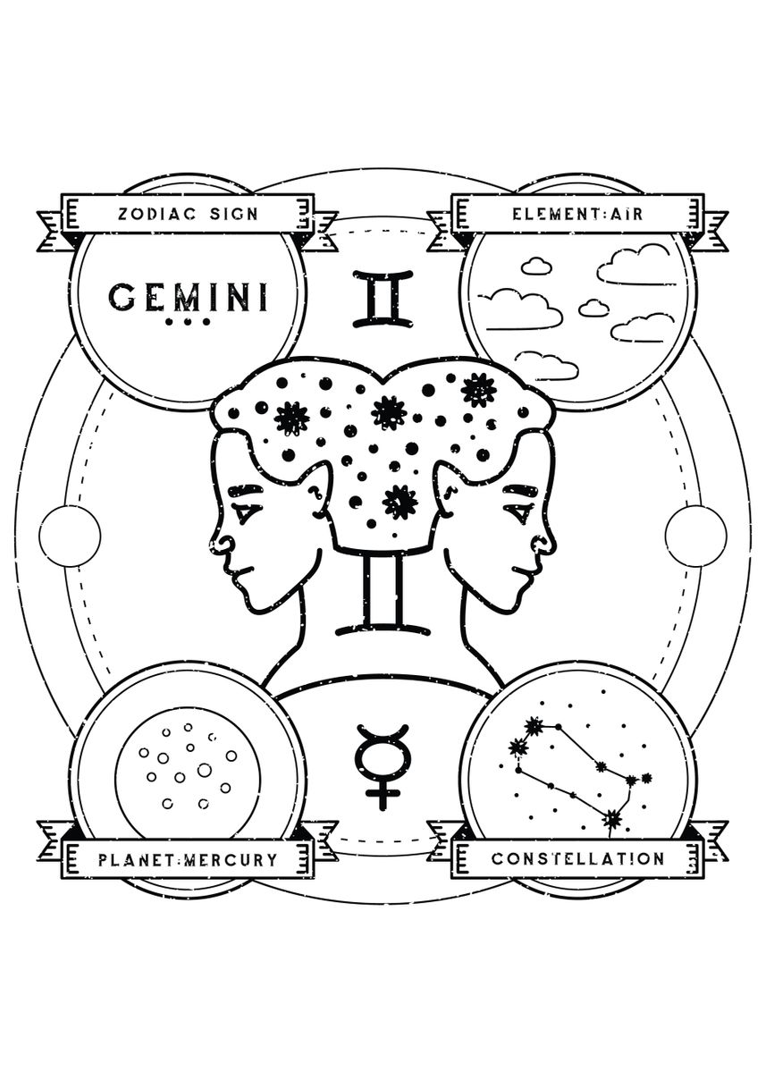 'A Zodiac Sign Test Gemini' Poster, picture, metal print, paint by ...