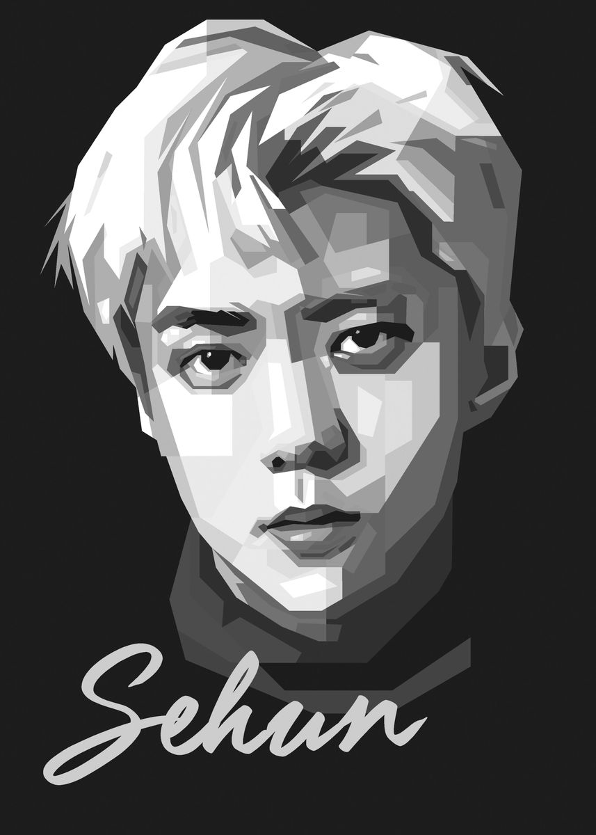'Sehun' Poster, picture, metal print, paint by Muhammad Renaldy | Displate