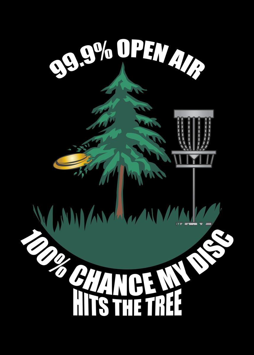'Disc Golf Tree Funny' Poster, picture, metal print, paint by ...