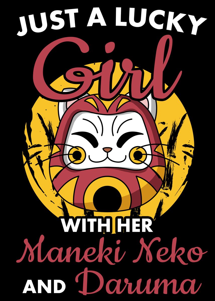 'Maneki Neko Cat' Poster, picture, metal print, paint by AestheticAlex ...