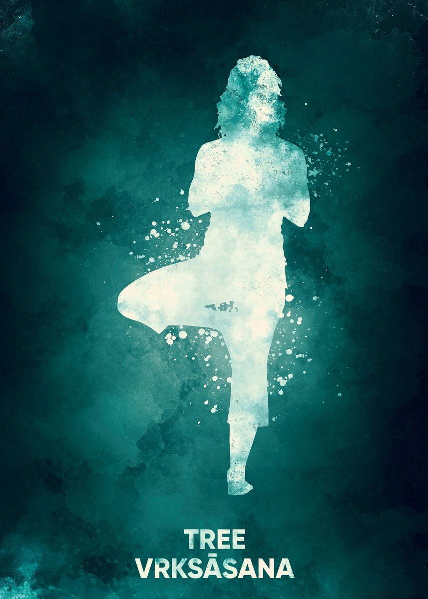 'yoga tree' Poster, picture, metal print, paint by SplashDesign | Displate